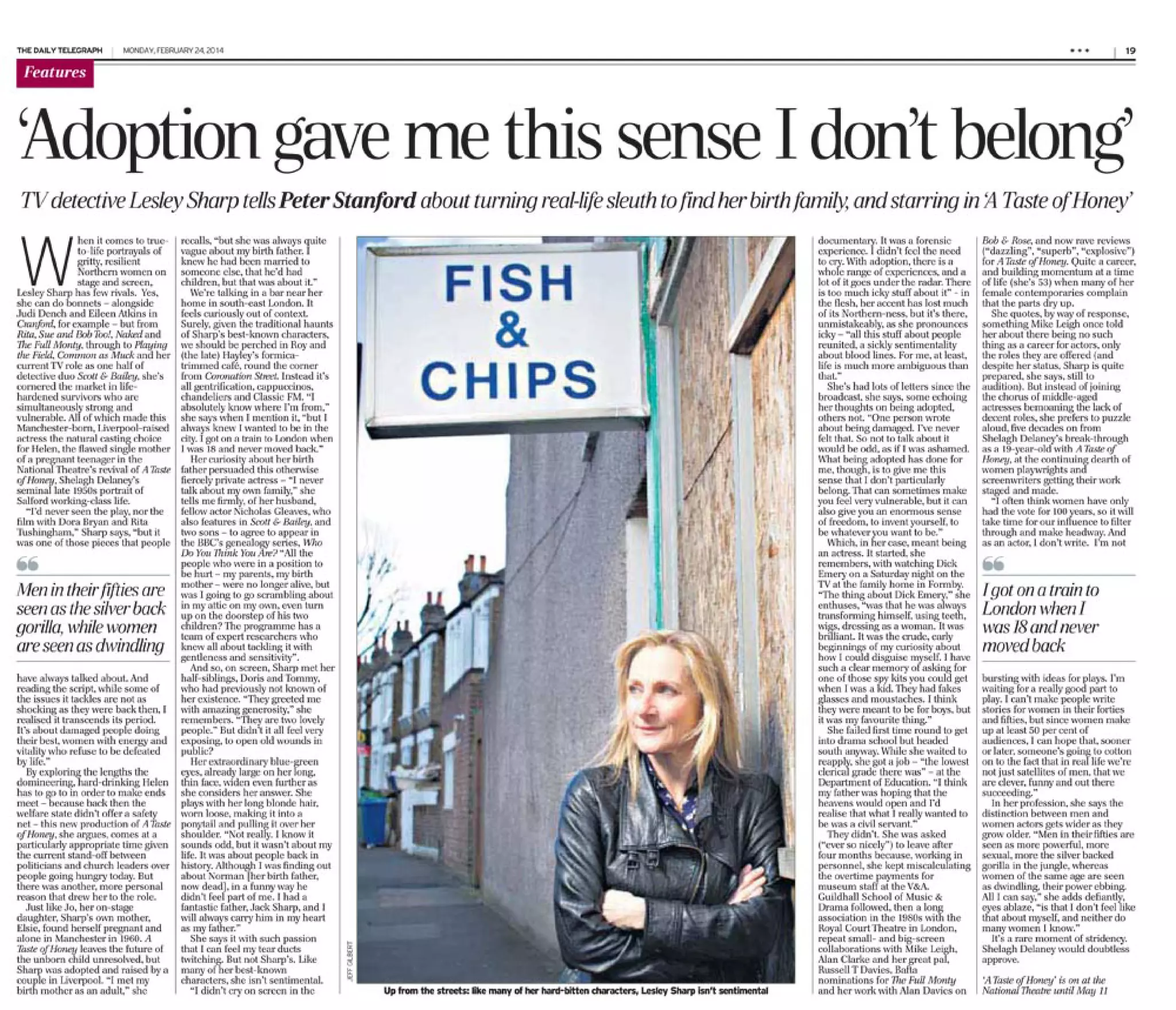 Lesley Sharp interview portrait shot by Jeff Gilbert | PDF