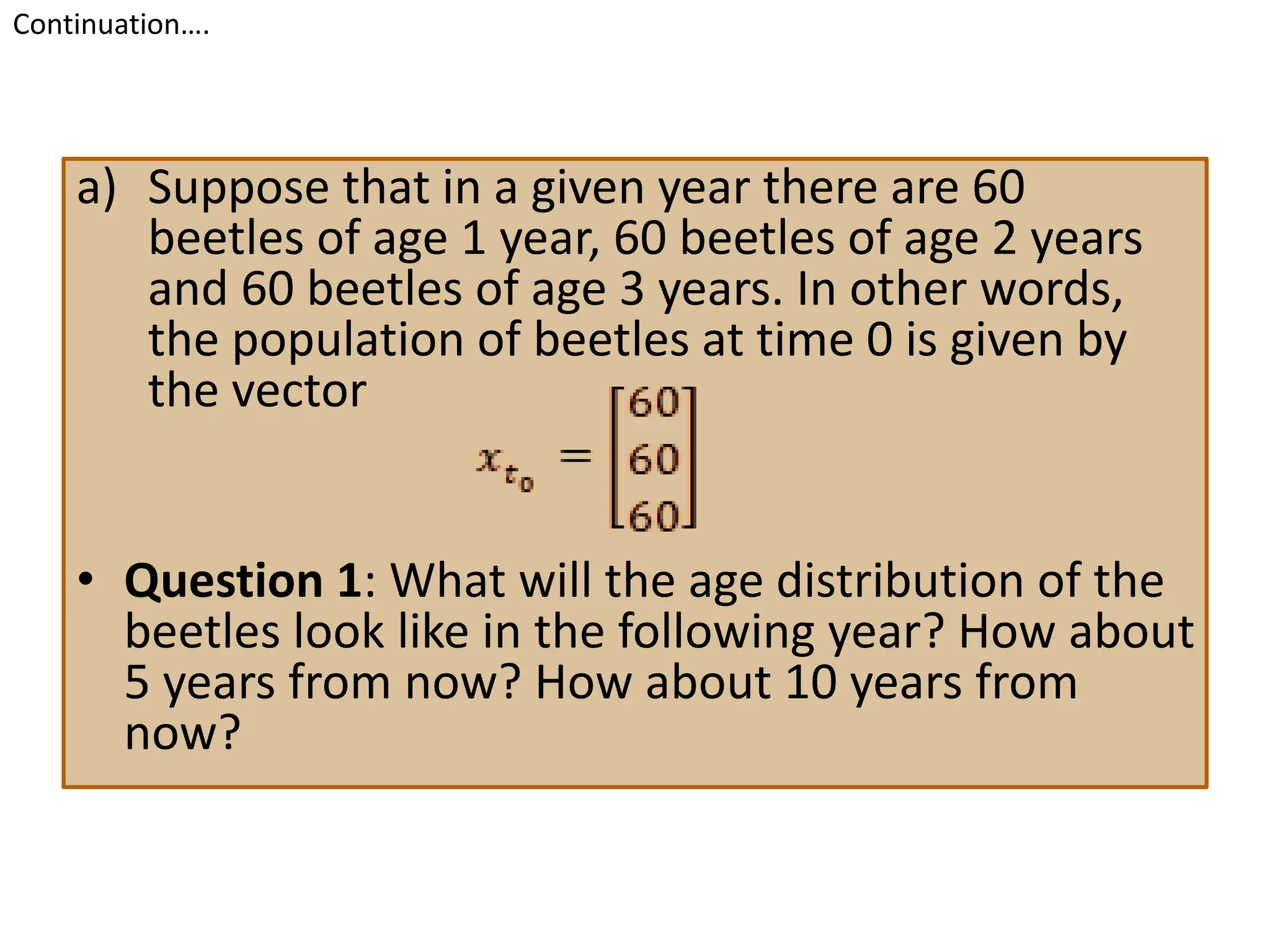 Importance of Leslie Matrix and age distribution towards population ...