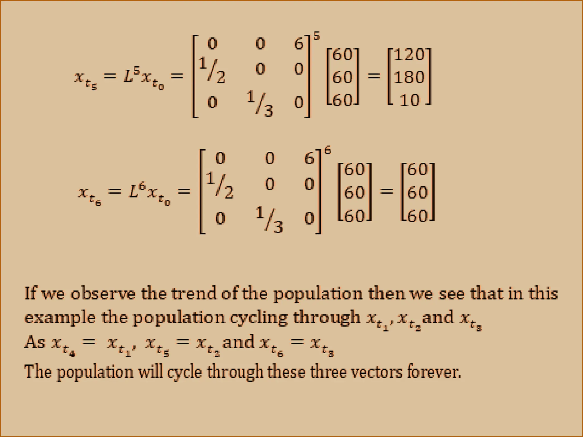 Importance of Leslie Matrix and age distribution towards population ...