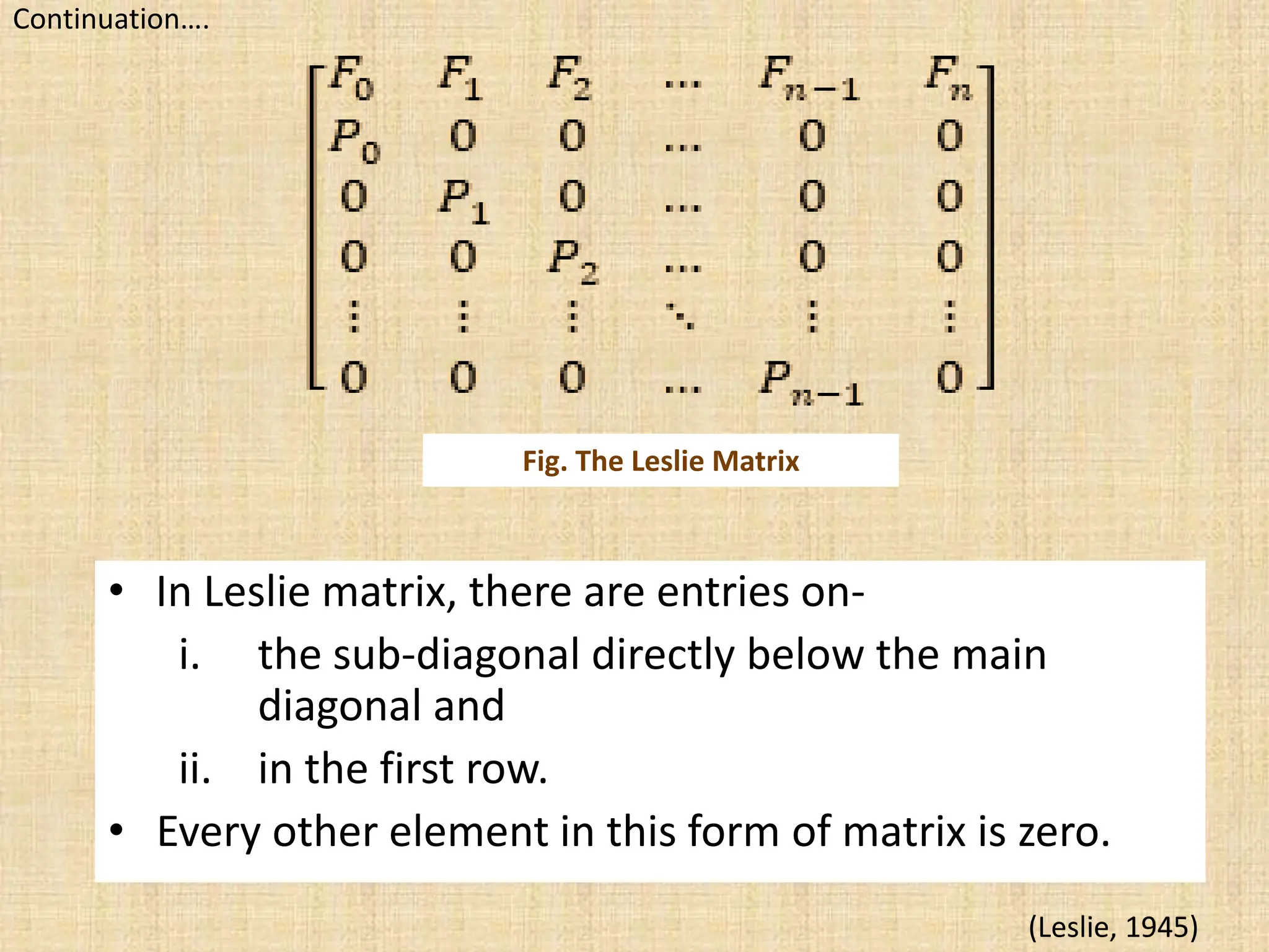 Importance of Leslie Matrix and age distribution towards population ...