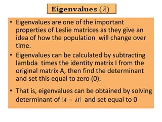 Importance of Leslie Matrix and age distribution towards population ...