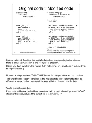 Compressing Output Files in a SAS® job, on a UNIX platform | PDF