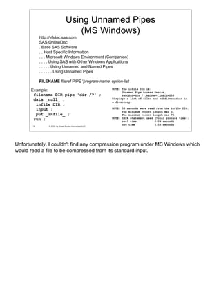 Compressing Output Files in a SAS® job, on a UNIX platform | PDF
