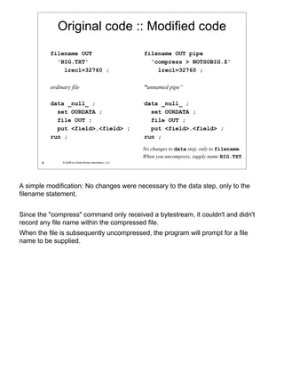Compressing Output Files in a SAS® job, on a UNIX platform | PDF