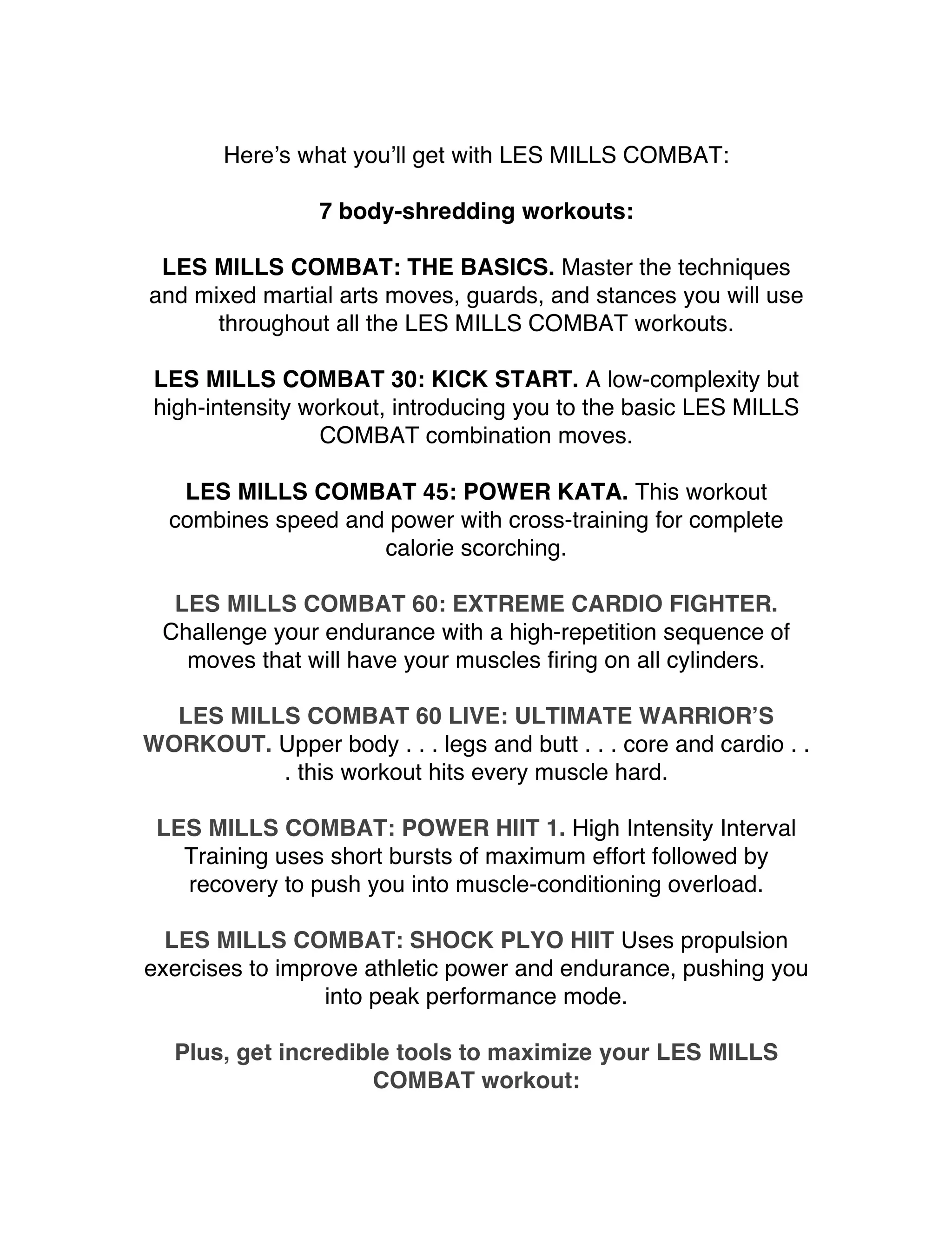 Les mills combat | PDF