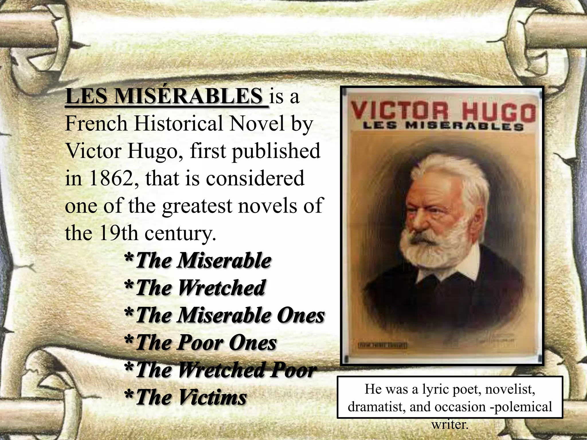 Literary Elements of Les Miserables | PPT