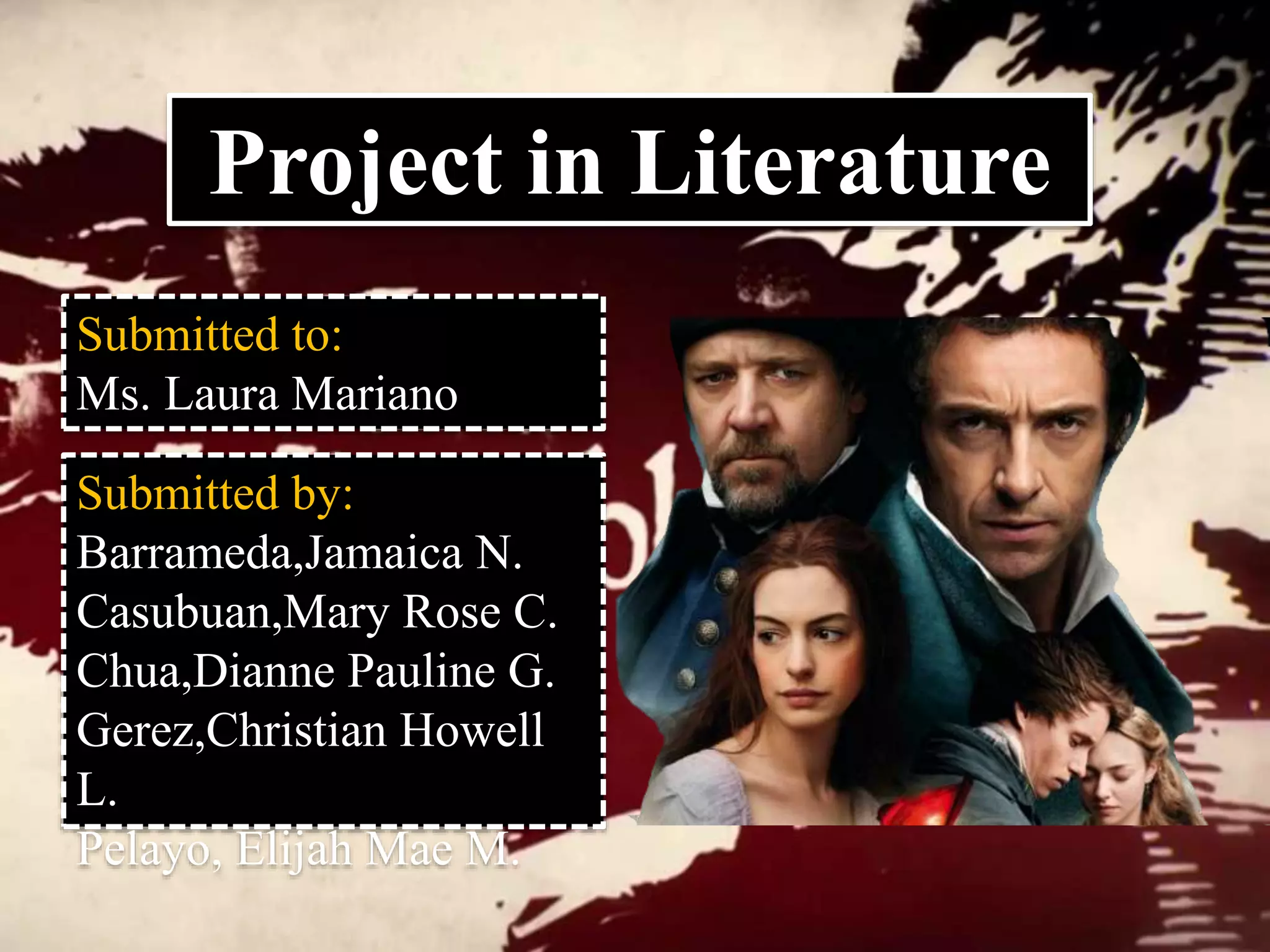 Literary Elements of Les Miserables | PPTX