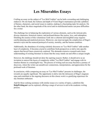 Les Miserables Essays.pdf | Books and Literature