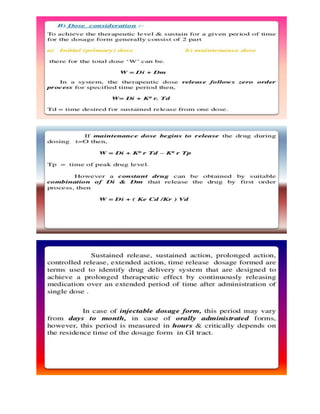 SUSTAINED RELEASE (SR) AND CONTROLLED RELEASE (CR) DRUG DELIVERY ...