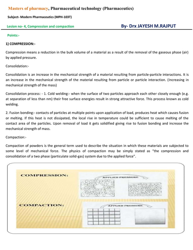 Compression And Compaction Pdf Chemistry Science
