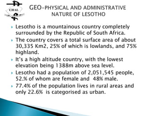 Lesotho Decentralization experience by Lebohang Mothae, CHALe | PDF