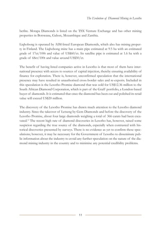 The Evolution of Diamond Mining in Lesotho | PDF