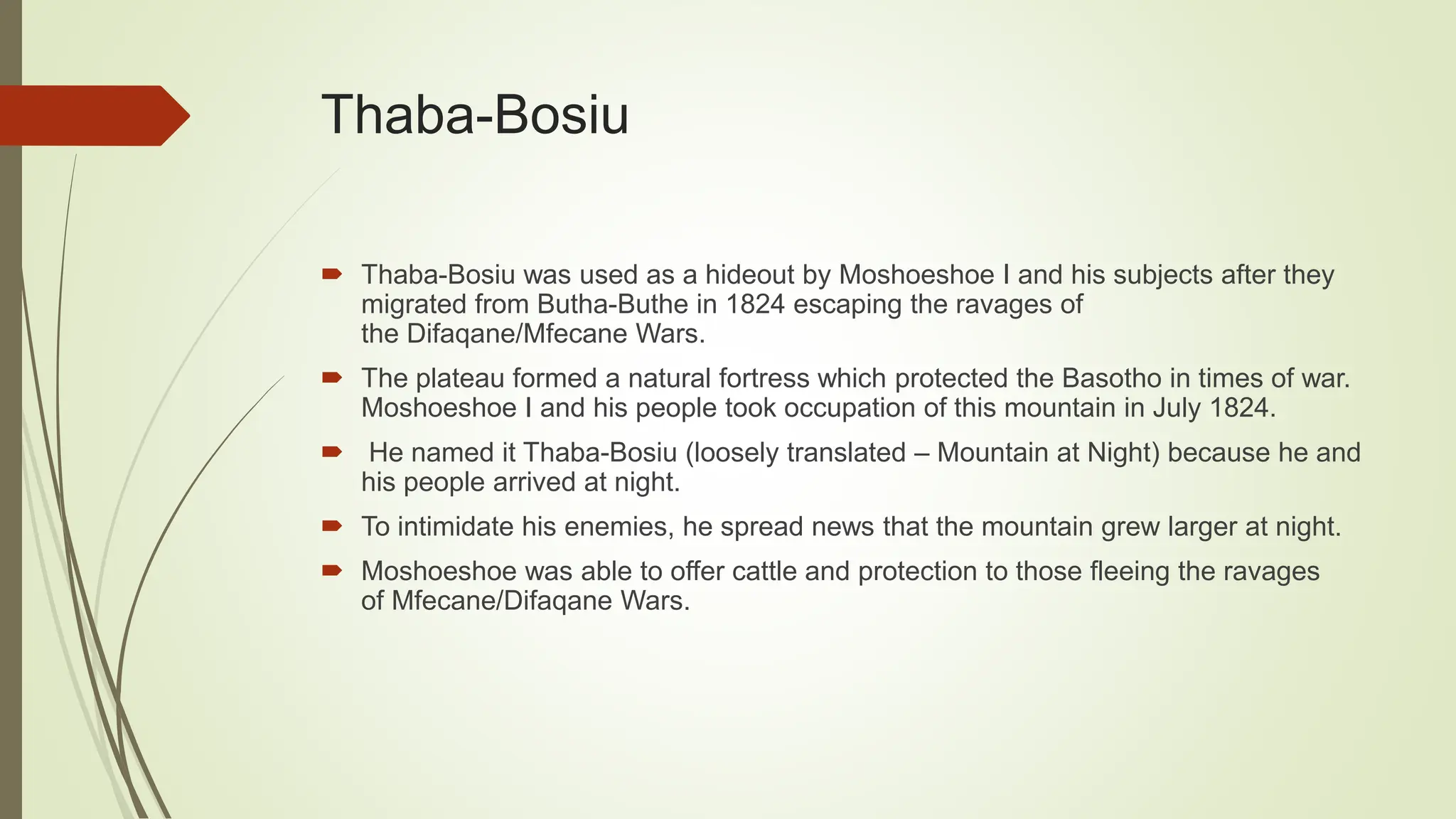 Events and places which hold Lesotho's history | PPTX