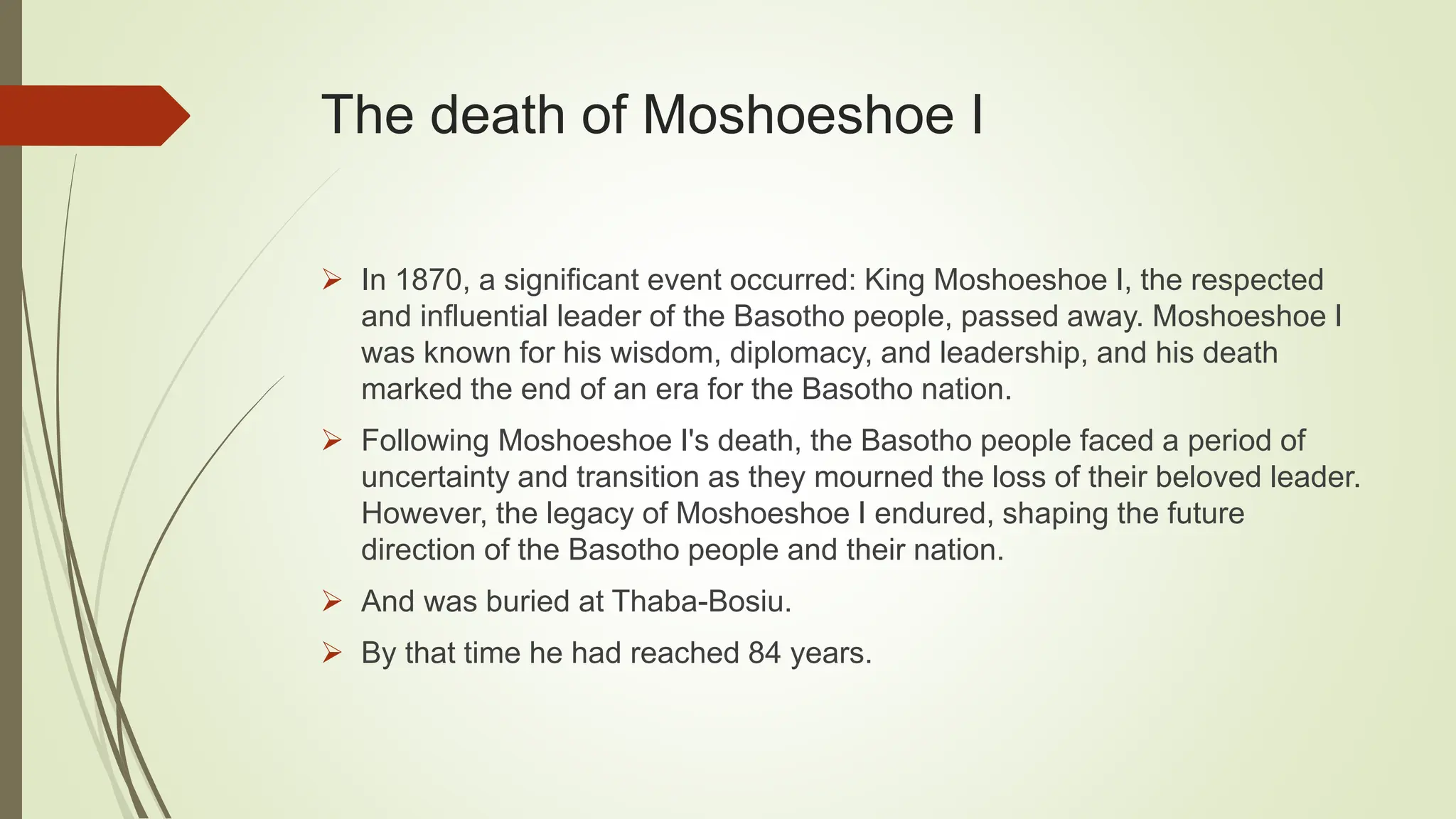 Events and places which hold Lesotho's history | PPTX