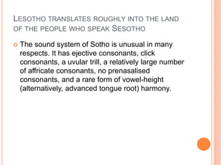 Lesotho in southern africa | PPTX | Africa Travel | Travel Locations