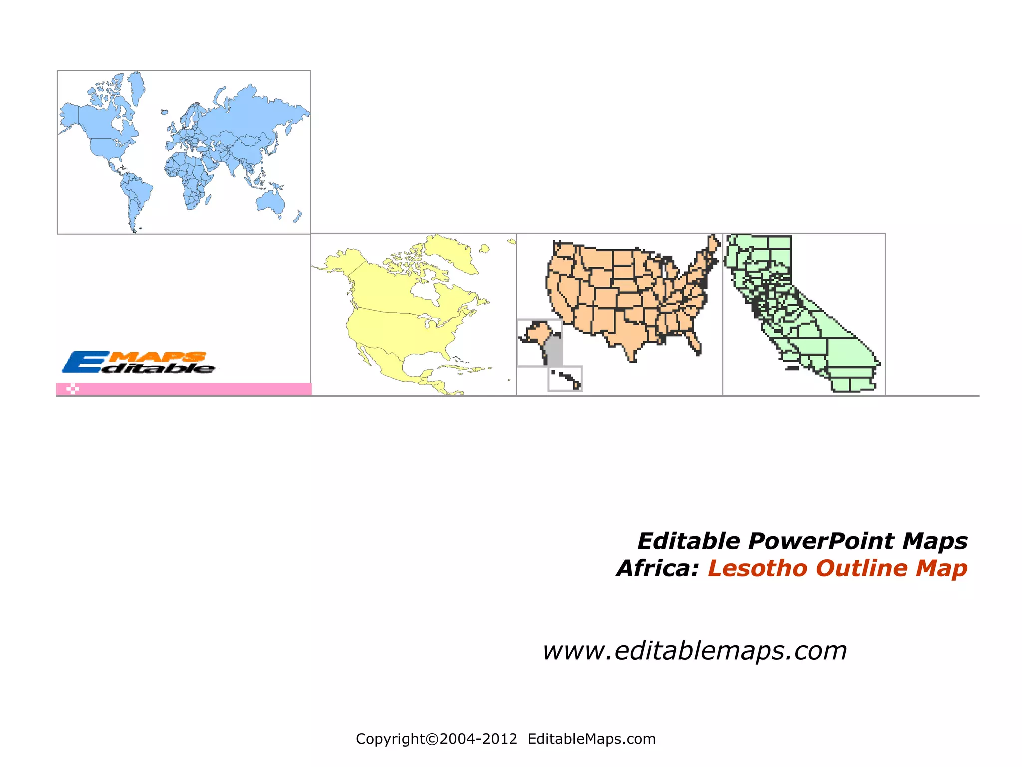 Lesotho map, Lesotho outline map, Lesotho editable map, Lesotho ...