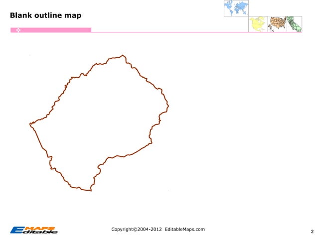 Lesotho map, Lesotho outline map, Lesotho editable map, Lesotho ...