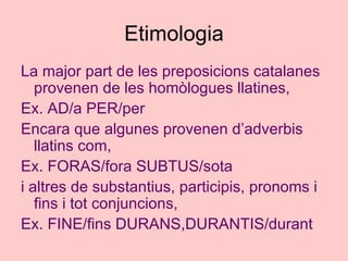 Les preposicions | PPT