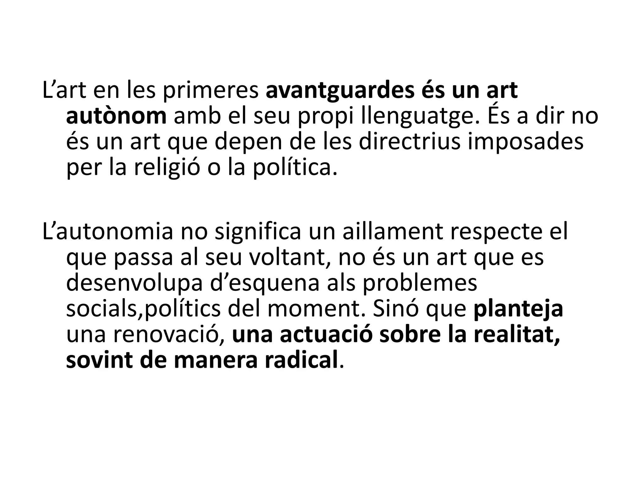 Les primeres avanguardes | PPTX