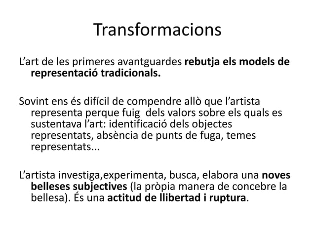 Les primeres avanguardes | PPTX