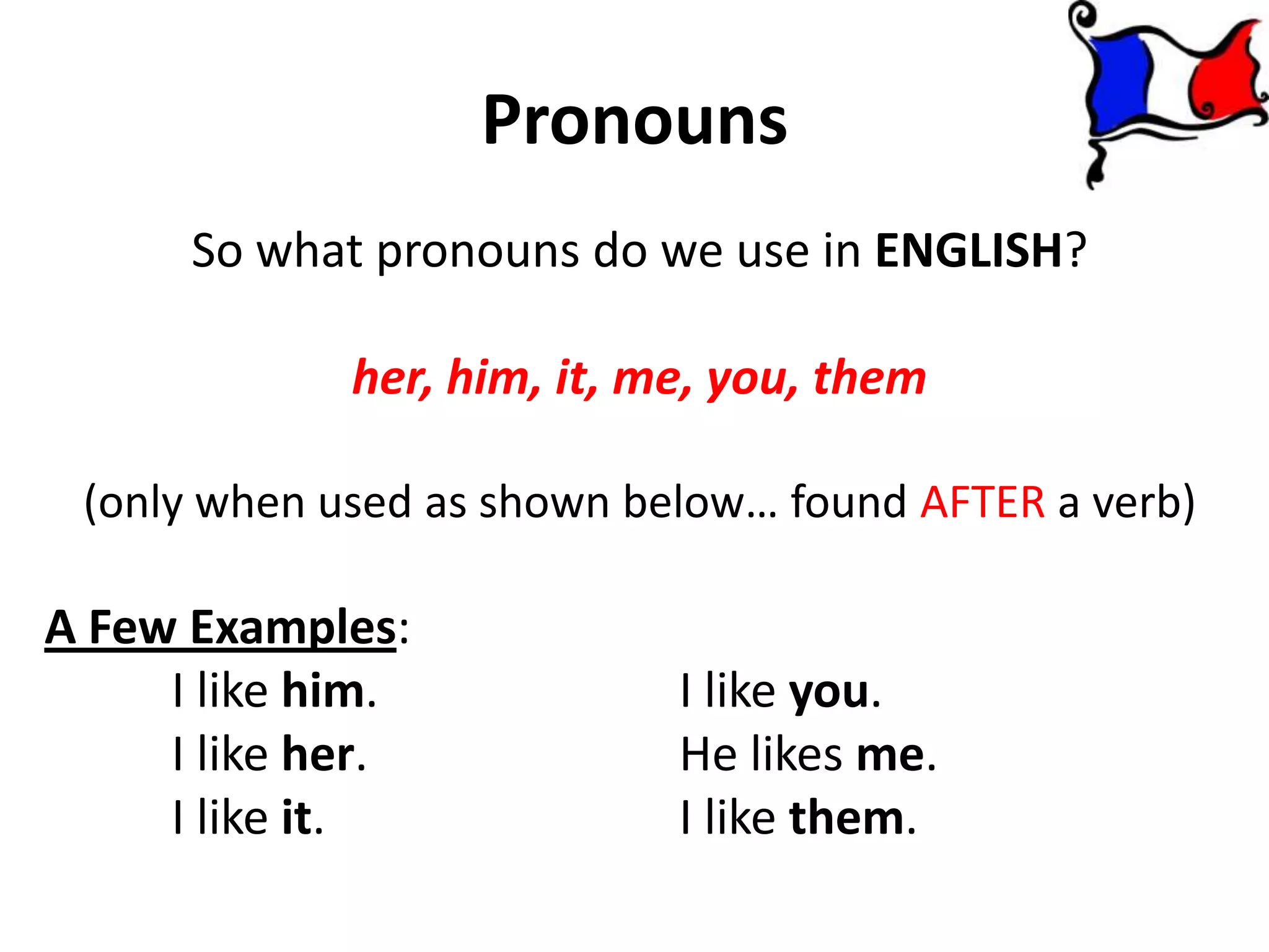 Les Pronoms / Object Pronouns | PPT