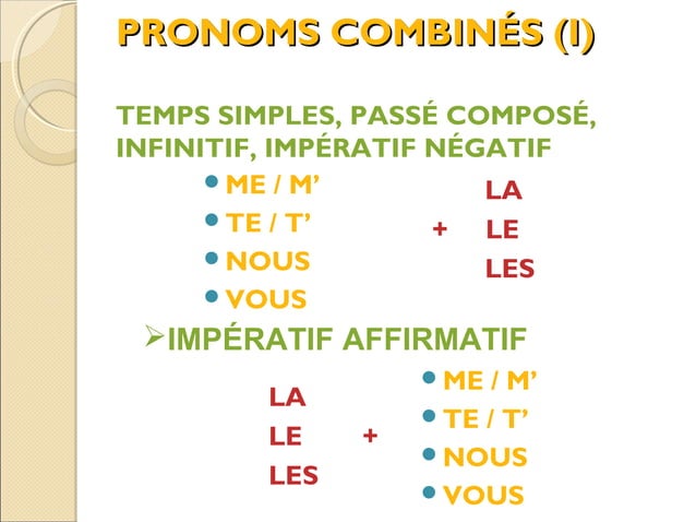 La place des pronoms COI et COD | PPT