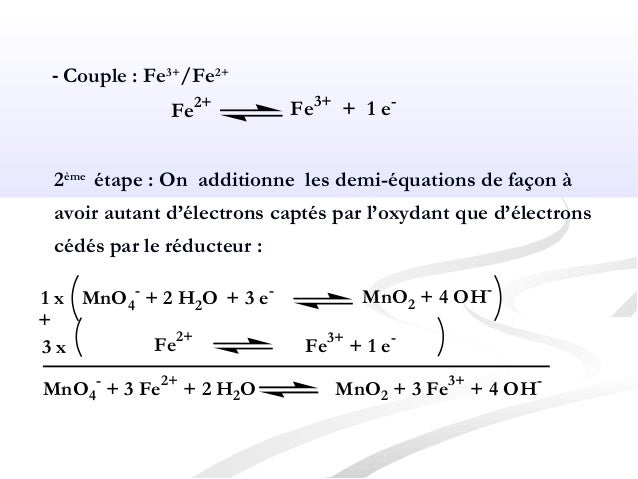 Les réactions d oxydoréduction