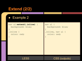 LESS CSS Pre-processor | PPT