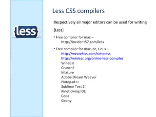LESS CSS | PPT