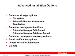 Oracle DB installation using Oracle universal installer | PPT