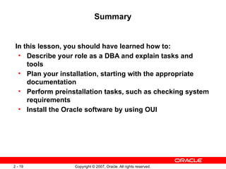Oracle DB installation using Oracle universal installer | PPTX