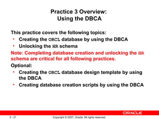 Creating oracle database using the DBCA | PPT