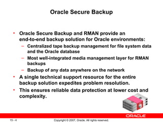 Less15 Backups | PPT | Databases | Computer Software and Applications