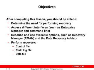 Less16 Recovery | PPT