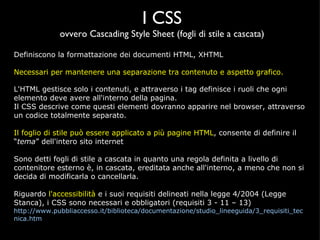 Fogli di stile CSS | PPT | Web Design and HTML | Internet