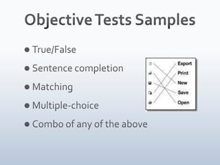 Less #6 Types Of Tests | PPTX