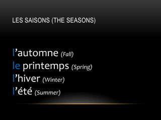 Les saisons | PPTX