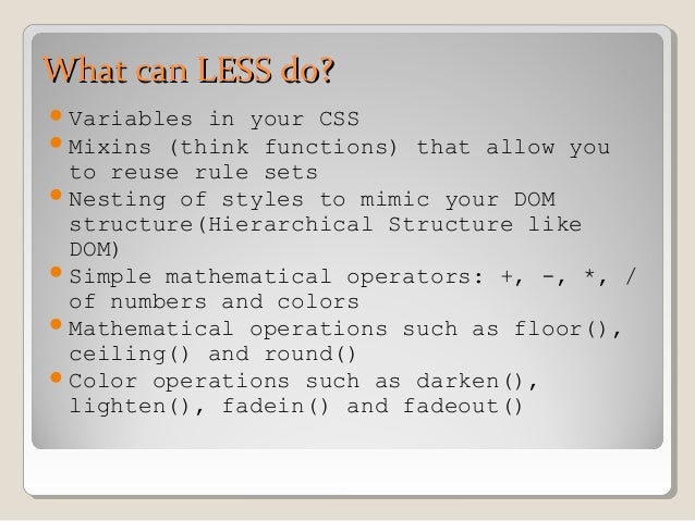 Less Css Preprocessor
