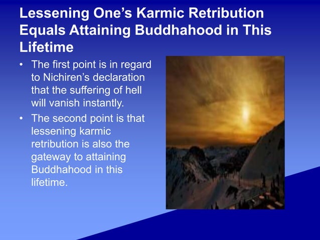 Lessening karmic retribution | PPT