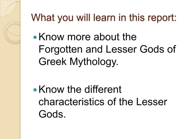 Lesser gods | PPT