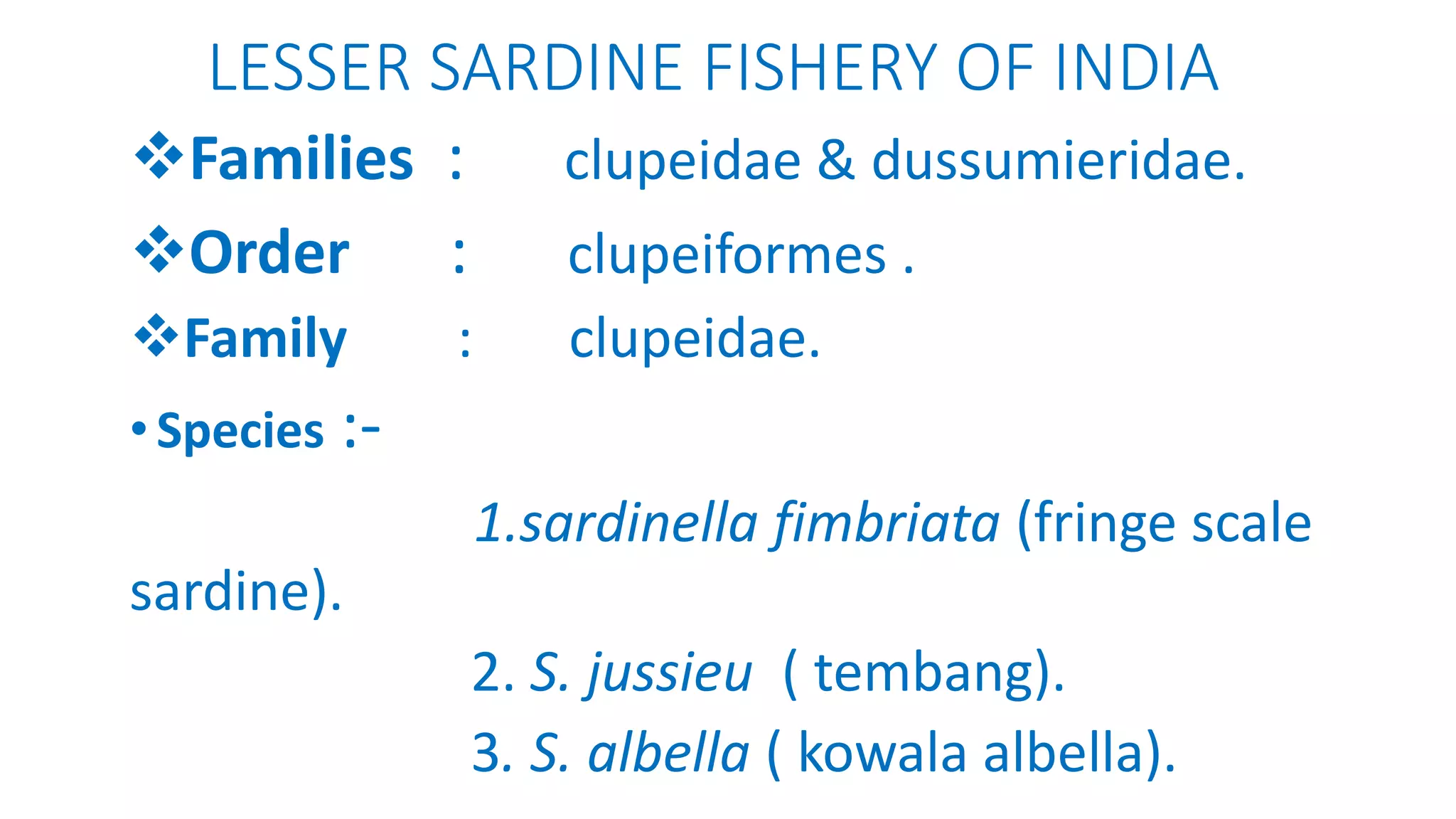 Lesser Sardine Fishery of India | PPTX