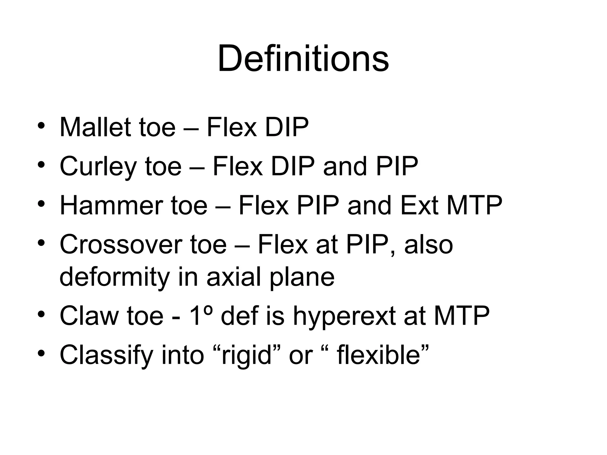 Lesser toe disorders - Derek Park | PPT