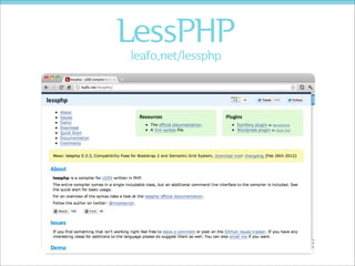 다이내믹 스타일시트 언어 Less framework 활용 by yamoo9 | PPT