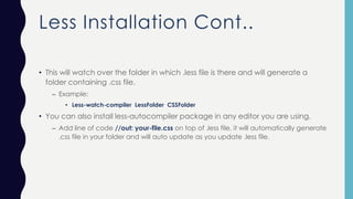 LESS(CSS Pre Processor) introduction | PDF