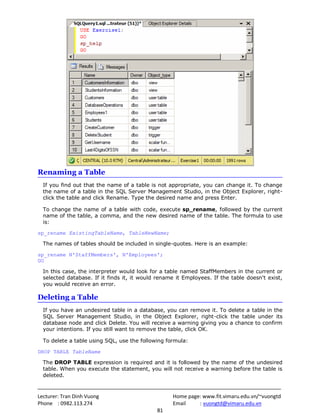 Lession 4 the tables of a database | PDF