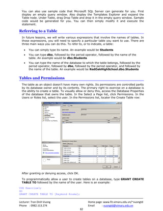 Lession 4 the tables of a database | PDF