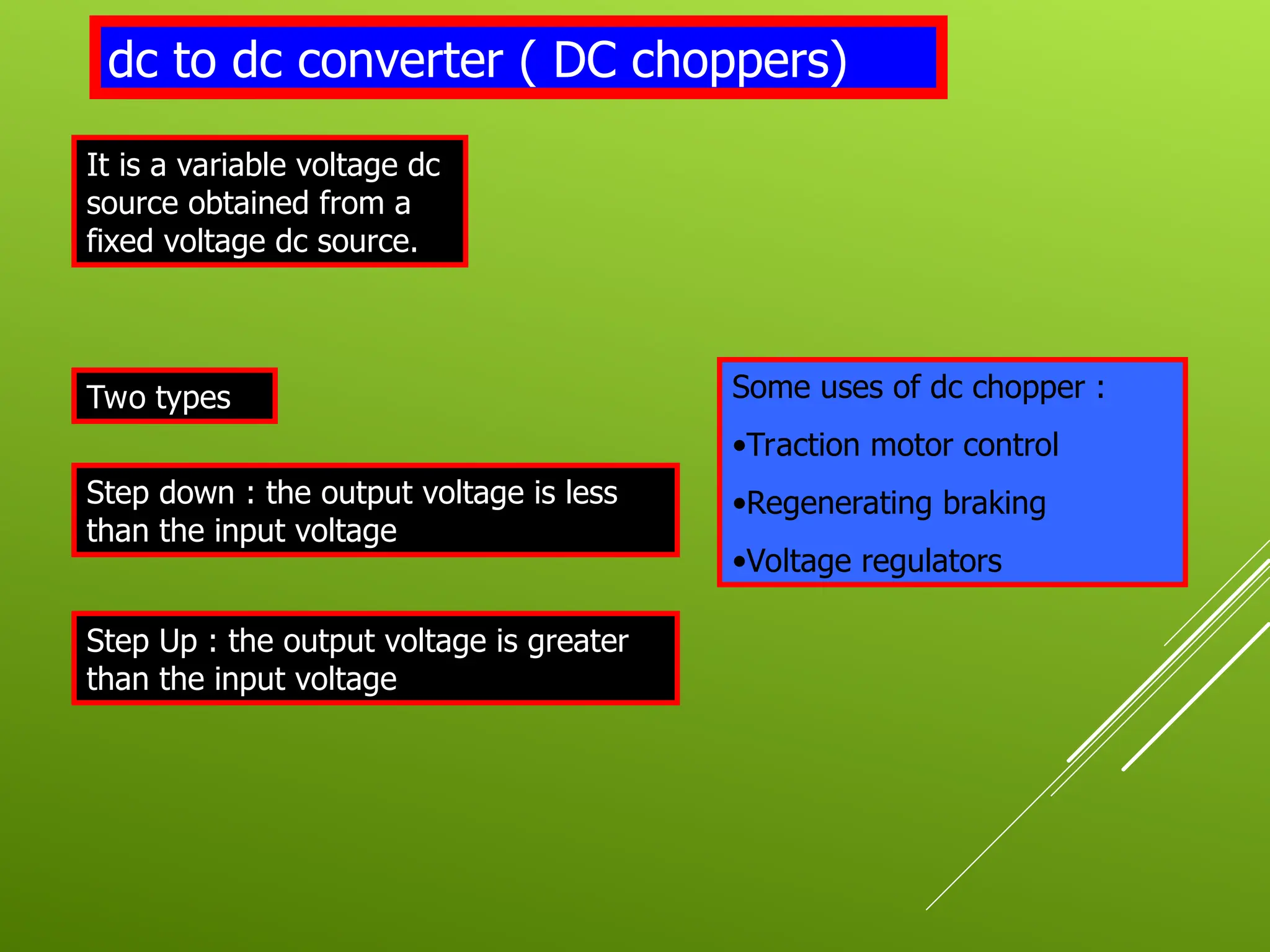 Different types of DC chopper circuit in Power electronics | PPT
