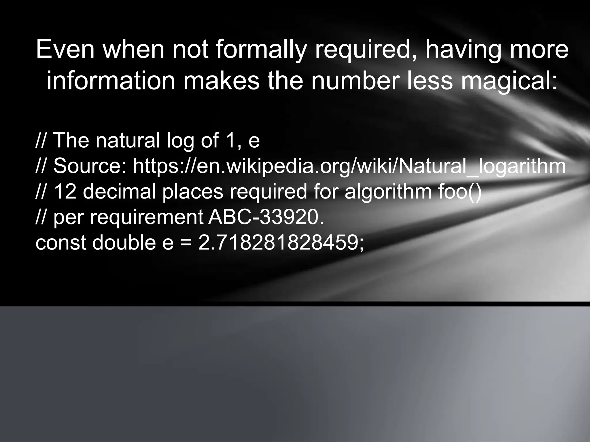 Less Magical Numbers - A coding standard proposal | PPTX | Programming Languages | Computing