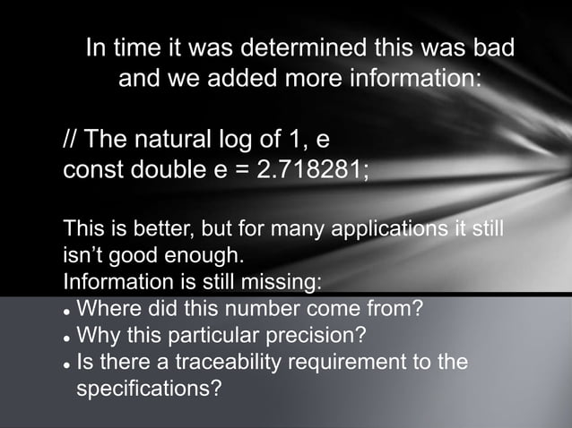 Less Magical Numbers A Coding Standard Proposal Pptx Programming Languages Computing