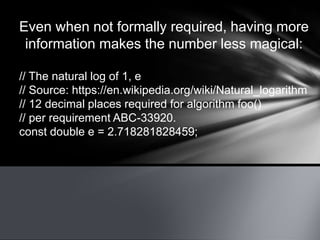 Less Magical Numbers - A coding standard proposal | PPTX | Programming ...